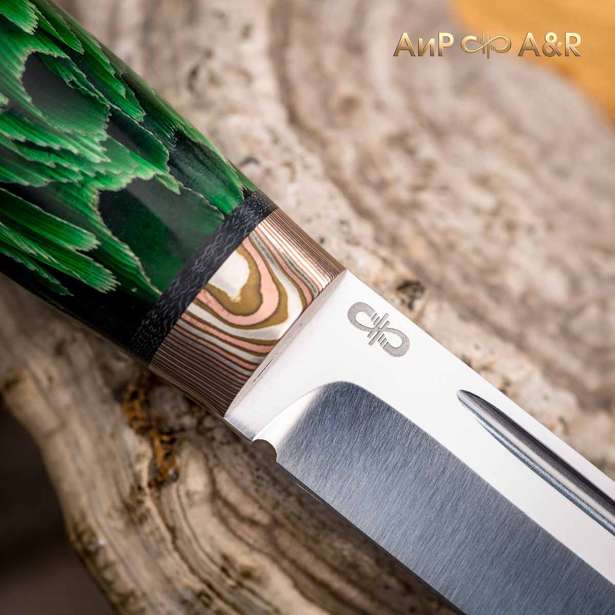 Купить нож Финка Лаппи (композит с растительными волокнами зеленый ...